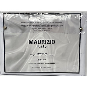 Maurizio Italy 3 Piece 100% Cotton Luxury Duvet Quilt Comforter Cover Set with an Embroidered Hemstitch Detail (King (U.S. Standard))