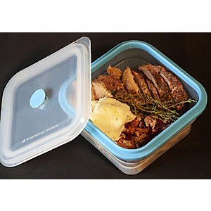 Aura Global 4-Pack Collapsible Platinum Silicone Food Storage Containers - LFGB Certified, BPA-Free, Microwave, Freezer, Dishwasher Safe, Reusable with Easy-Fit Lids - Premium Kitchen Solution