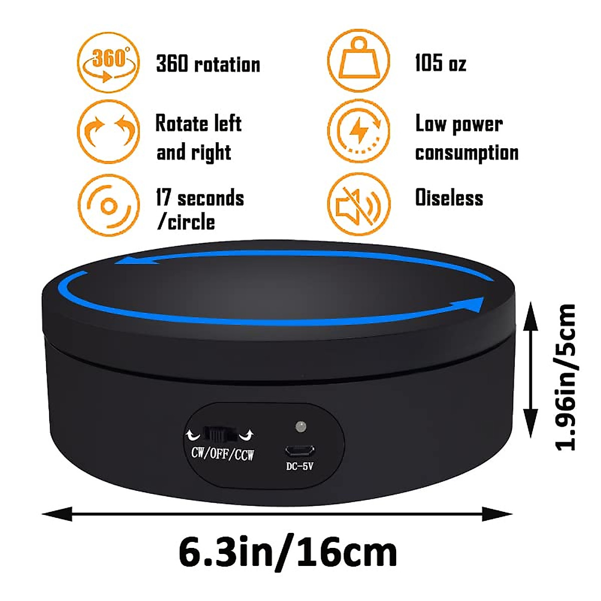 YVV Motorized Rotating Display Stand, Cup Display Turner Stand, Electric Rotating Base for Glitter Tumblers, 360 Automatic Mute Rotating Turntable with 4 Colors Backgrounds for Epoxy Cup Display