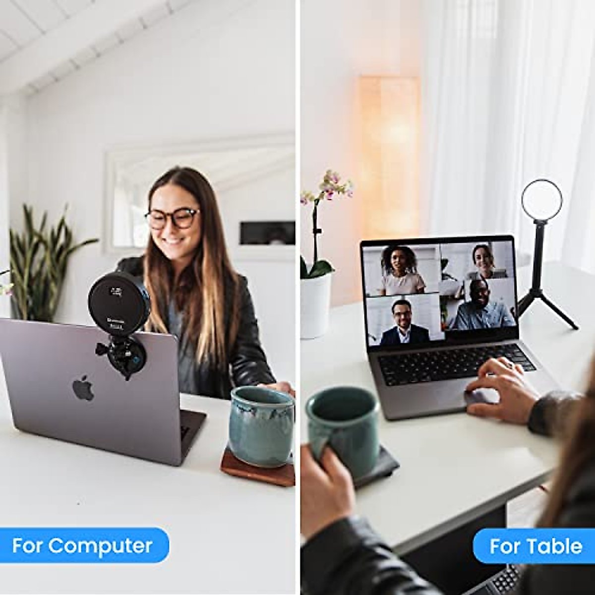 Lume Cube Video Conference Lighting Kit LITE Edition with Stand | Computer Light for Video Conferencing & Live Streaming | Laptop Light & Mount with Adjustable Brightness and Color Temperature