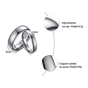 ZKXXJ Personalized Wedding Bands Sets for Him and Her,2Pcs Tungsten Carbide Custom Name Engraved Heart Couple's Ring Set Customized Couple Jewelry for Valentine's Day,Promise Gift