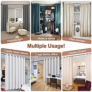 Room Divider Curtain Rod, No Drilling Tension Rod Room Dividers for Partitions, 28-70inch(W) 4-10ft (H) Adjustable Heavy Duty Floor to Ceiling Wall Divider Hanging Curtains for Separation Matte Black