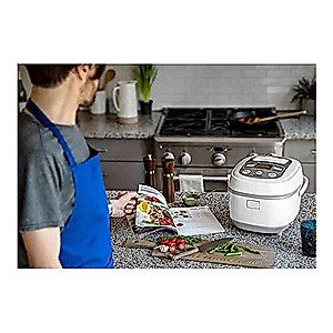 Tiger JBX-B Series Micom 10 Cup Rice Cooker with Tacook Cooking Plate (White)