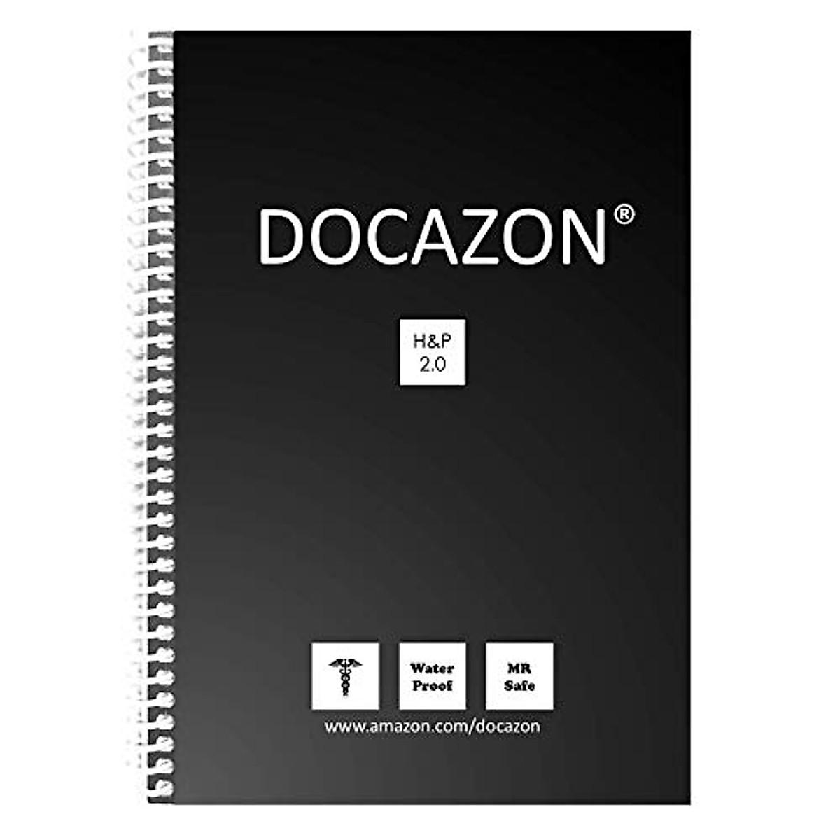 DOCAZON H&P 2.0 | The Perfect Medical History & Physical Exam Notebook (Spiral, Water Proof, MR Safe, 100 Sheets, 5.5" x 8.5" Pocket Size)