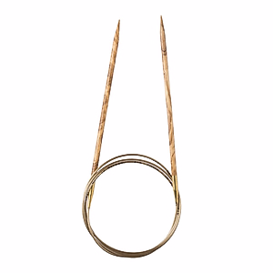 Addi Olive Wood 24 inch (60cm) Circular Knitting Needles; US size 8 (5 mm), Made in Germany - 575-7/60/5