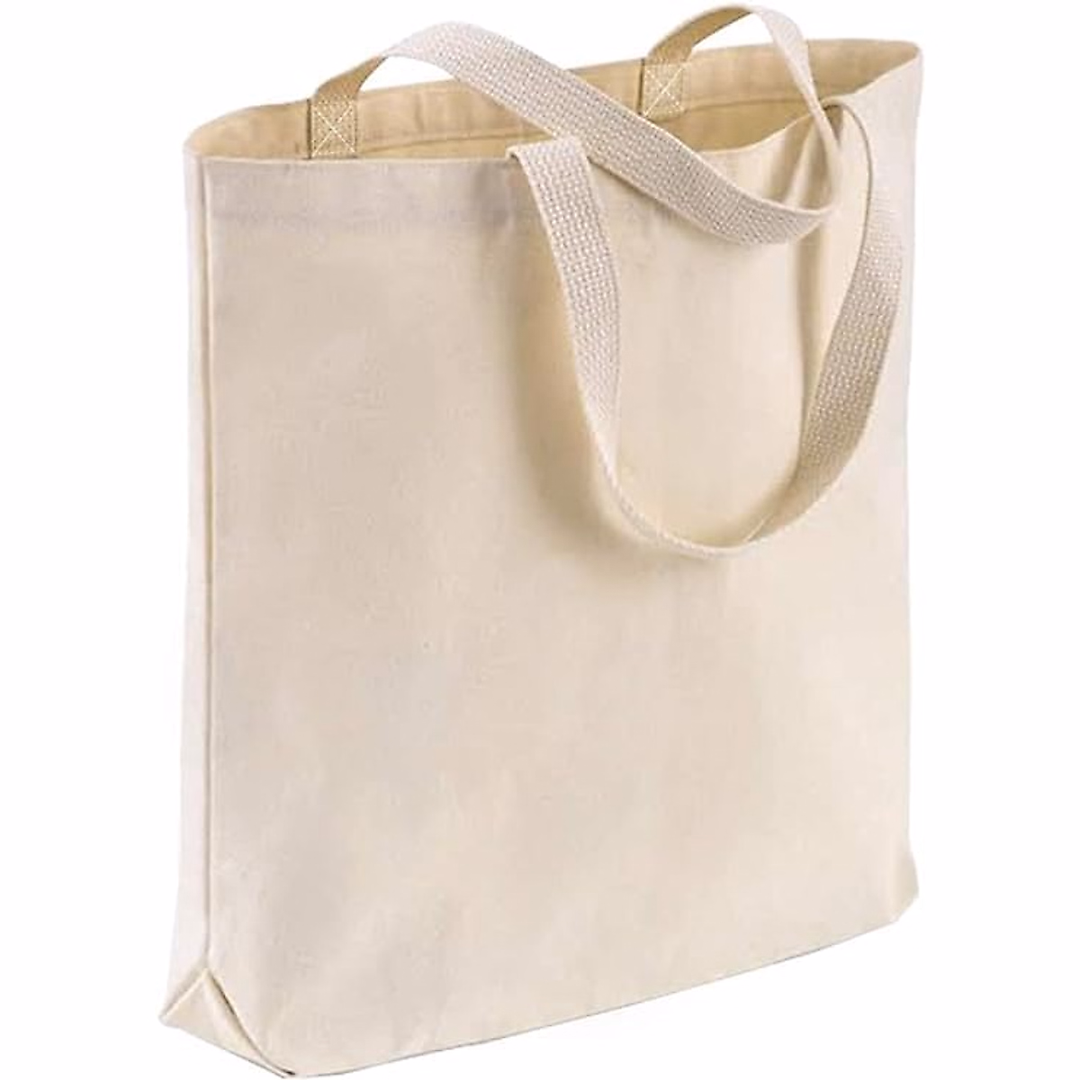 Wholesale Canvas Tote Bags, 15"W x 16"H x 3"G, Cotton Reusable Grocery Shopping Bags, Blank, DIY Painting Printing Embroidery (3, Natural Tote Bags)