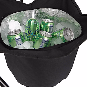 Mind Reader Folding Tailgate Table, 23.25" L x 23.25" W x 24.5" H, Black