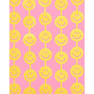 xo, Fetti Smiley Foil Curtain Party Decorations - Set of 2 | Happy Pastel Birthday Party Decorations, Cute Bachelorette Party, Baby Shower, Yellow