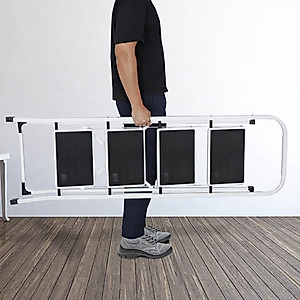 Smartxchoices 4 Step Ladder, Folding Step Stool with Handgrip Wide Anti-Slip Platform, Lightweight Steel Ladder,Portable Steel Step Stool for Kitchen Shop Household Office Business Closet,350 lbs