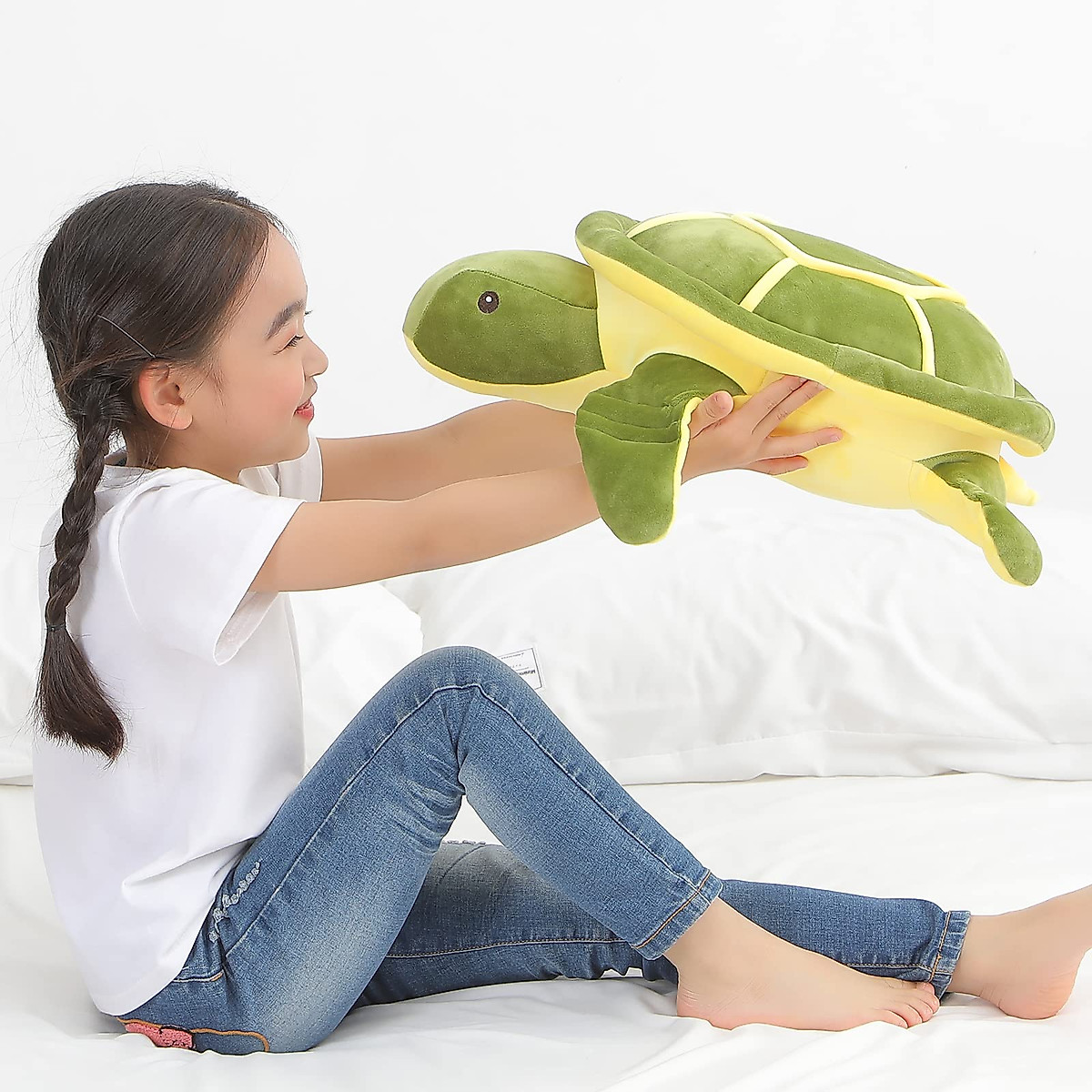 Dalmao 20 Inch Green Sea Turtle Stuffed Animals Soft Plush Toys Body Pillows Ocean Turtle Plushies, Gifts for Boys, Girls, Girlfriend, Birthday, Valentine, Christmas