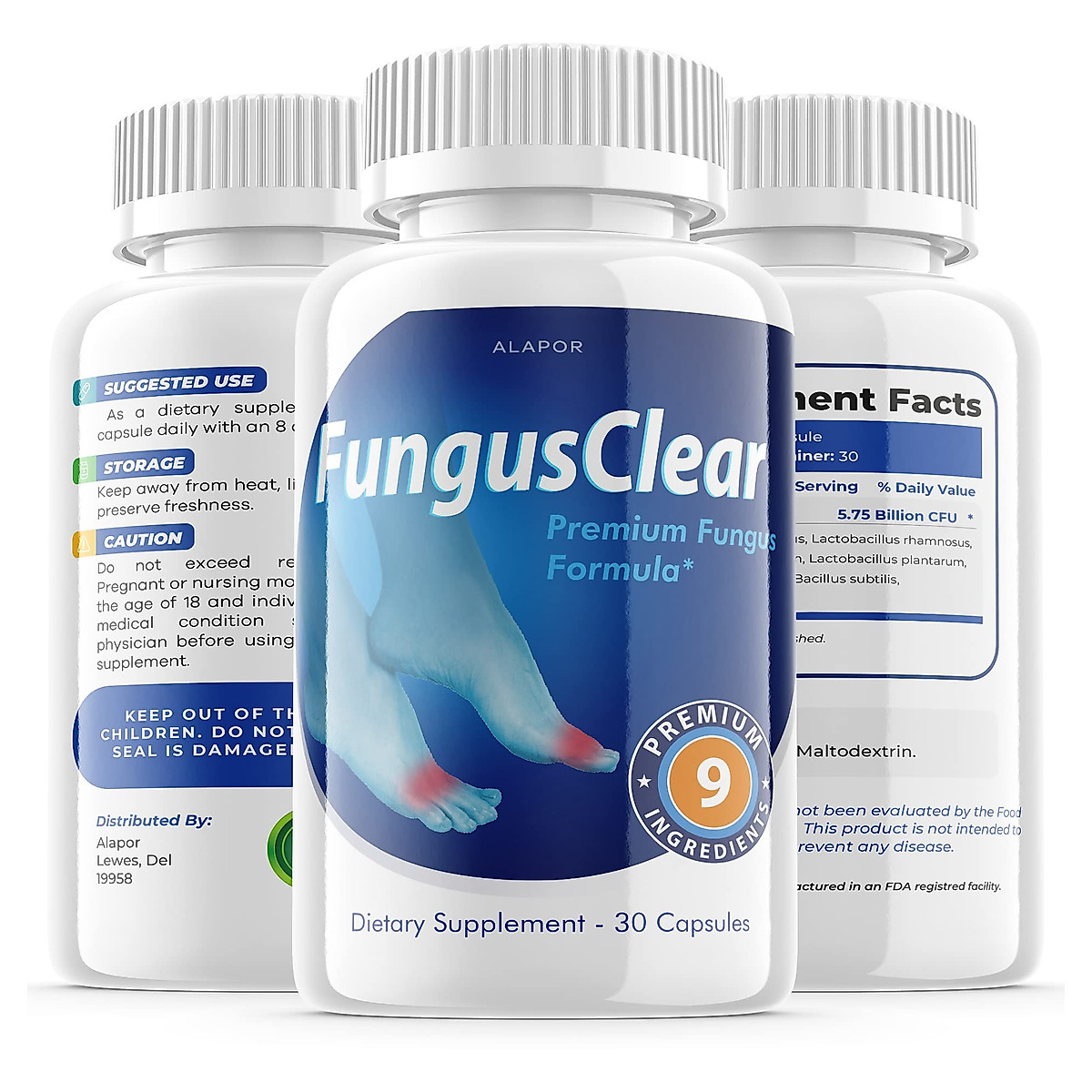 Alapor Fungus Clear - Probiotic Pills, Advance Formula Fungusclear Capsules, Max, for 30 Days Supply.