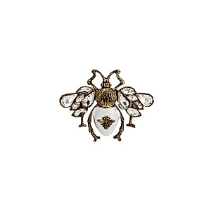 Knighthood Brooch Pin White and Matte Gold Bee With Stone Champagne Stone MultiColour Owl Lapel Pin Accessories for Men Women