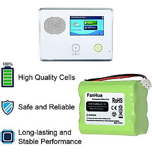 Fanhua 2000mAh 7.2V Replacement Battery for 2Gig BATT1X,BATT2X,BATT1,GC2 2GIG-CNTRL2 2GIG-CP2 GCKIT311 Go Control Security Panel Alarm System 6MR2600AAY4Z 10-000009-001 10-000013-001 Linear PERS-4200