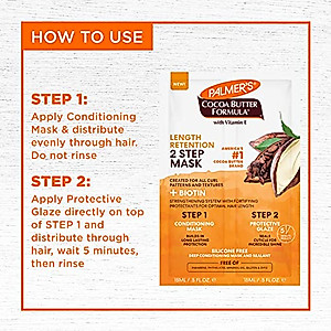 Palmer's Cocoa Butter & Biotin Length Retention 2-Step Hair Mask, 1 Ounce