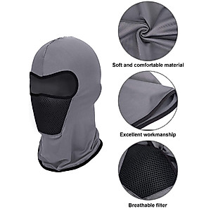 SATINIOR 9 Pieces Balaclava Ski Mask Cover Breathable Sun Dust Protection Full Face Cover for Women Men Outdoor Activities (Black, Dark Blue, Grey,Medium)
