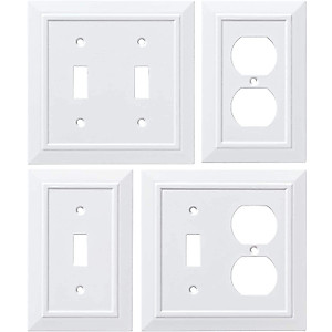 Franklin Brass Classic Architecture (1-Pack) Decorative Light Switch Cover Pure White 1-Gang Decorator/Rocker Wall Plate Single Switch Plate Cover Electrical Outlet Covers W35243-PW-C