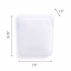 Stasher Reusable Silicone Storage Bag, Food Storage Container, Microwave and Dishwasher Safe, Leak-free, Quart, Clear