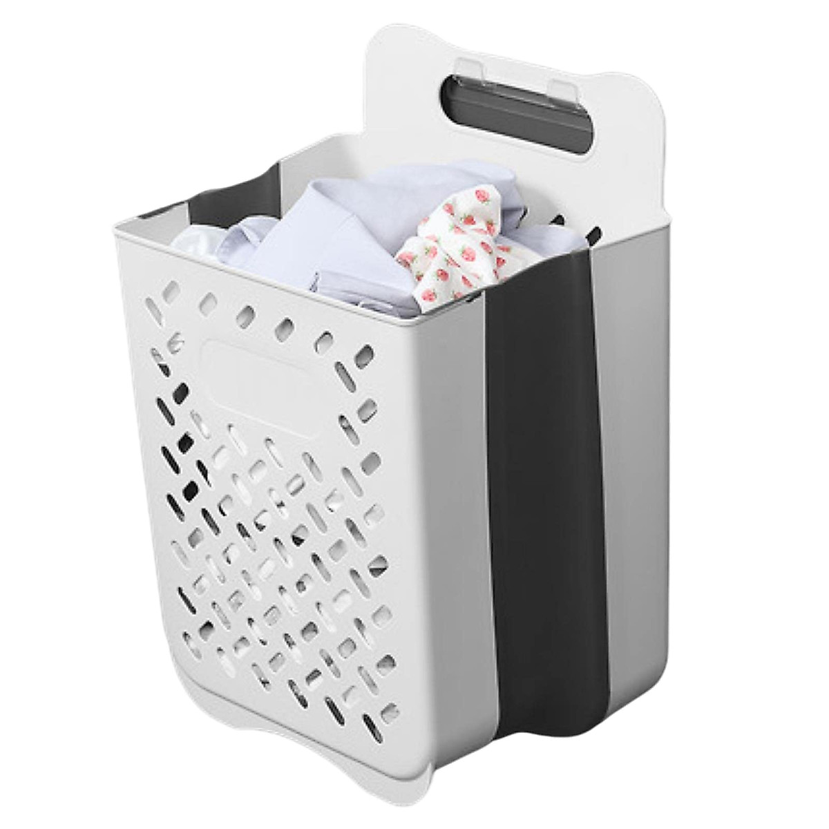 Bathroom Folding Dirty Clothes Storage Basket Laundry Basket Household Wall Hanging Large Portable Punch-Free Put Clothes Bucket