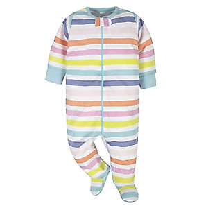 Onesies Brand Baby Girls' 4-Pack Sleep 'N Play Footies Multi Pack, Pink Unicorns, 0-3 Months