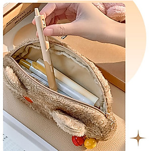 UNMULFC Cute Cosmetic Bag Travel Makeup Pink Bunny Large Kawaii Pencil Case Pouch Bag Organizer Aesthetic Box Home Airport Airline (pink bunny)