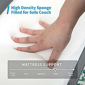 Mjkone Folding Futon Sofa Bed, Modern Convertible Couch for Compact Living Room Office Apartment Space, Modular Sectional Sofa for Resting Camping- Single, Dark Grey