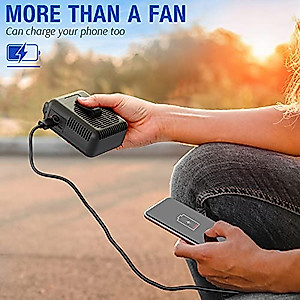 Koonie Portable Waist Fan, 5200RPM Strong Airflow 23H Working Time Hands-free Necklace Fan, Battery Powered 3-Speed Personal Fan 8000mAh for T-shirts, Jacket, Clothes, Fishing, Gardening, Climbing