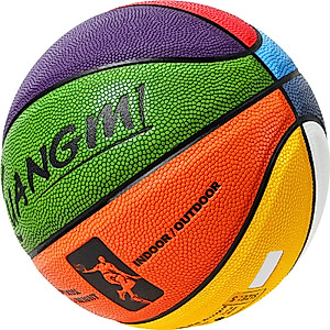 Kuangmi Colorful Street Basketball for Men Women Youth, Size 4(25.5”)