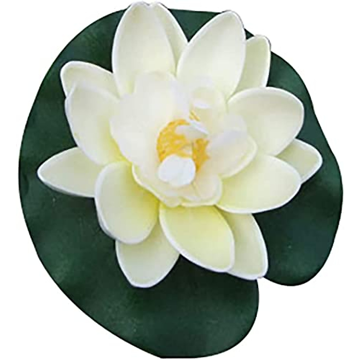 Artificial Floating Foam Lotus Flower with Water Lilys Pad Ornanments, Lifelikes Fake Lotus Flowers for Patio Pond Pool Fish Tank Aquarium Home Garden Wedding Party Special Event Decoration, 1PC