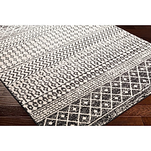 Livabliss Chester Boho Moroccan Area Rug,9' x 12'6",Black