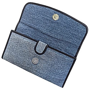 Bijoux De Ja Upcycling Blue Denim Large Capacity Money Flap Roomy Long Wallet Purse Clutch for Women BMW014