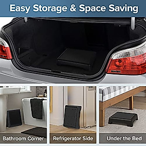 TARFEPA Mobility Step Stool for Adults, Indoor/Outdoor Portable Stair Assist, Anti-Slip Bathroom Step Stool, Platform Step for Kitchen, Office, and Bedroom, Car Step Stool for Elderly, Black