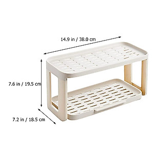 Hemoton Pull Out Shelf Jar Rack Bottle Stand Bathroom countertop Organizer Valet Tray Rack Organizer Storage Shelf Organizer Tray Jewelry Organizer Stand Metal White Make up Corner Frame