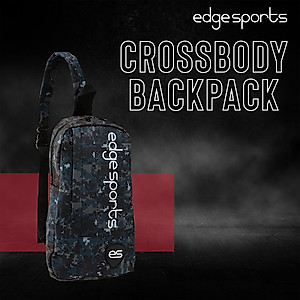 EDGE SPORTS Unisex Crossbody Sling Bag Day Bag for the Gym, Hiking, Running, Training, and Travel (Green Camo)