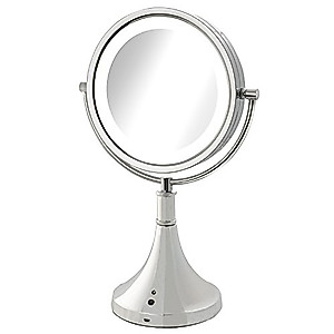 Sharper Image 8x-1x Led Lighted Sensor Mirror, Chrome, 2.95 Lb