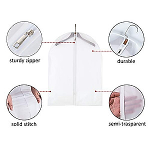 Allhom Small size Garment Bags - Set of 6 translucent 31 inch Hanging Clothing Bags with Cedar Balls, for Boy girls’ Sweater, hoodies, Shorts