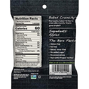 Bare Baked Crunchy Apple Fruit Snack Pack, Gluten Free Snacks, Fujis & Reds, 0.53 Ounce (Pack of 16)