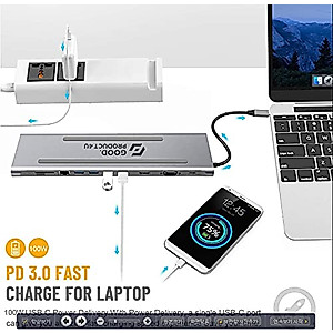 USB C Hub, PowerExpand 11-in-1 with 100W Power Delivery, 4K 60Hz HDMI Port, USB C and 2 USB A Data Ports, Ethernet Port, 3.5mm Audio, Micro SD and SD Card Reader for MacBook Pro Accessories