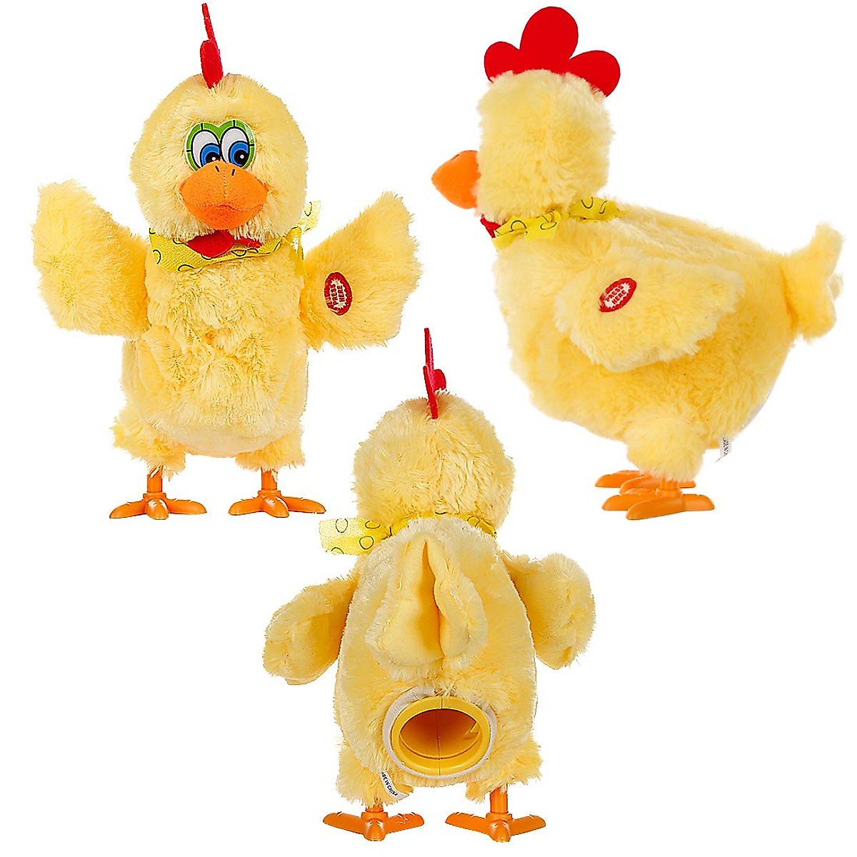 AOSUYOU Animal Toy Chicken Laying Egg Electric Plush Crazy Chicken Crazy with Sound Music