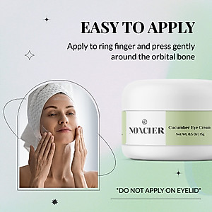 NOACIER Cucumber Eye Cream for Dark Circles and Puffiness - Anti Aging Under Eye Cream - Hyaluronic Acid Moisturizer for Deep Wrinkle Repair and Bags Under Eyes