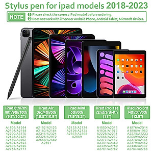 Stylus Pen for iPad,Ipad Pencil 2nd Generation,Apple Pencil,Smart Touch Switch,Compatible with(2018-2023) Magnetic iPad 6-10,iPad Mini 5/6,iPad Air 3-5,iPad Pro 11"/12.9"