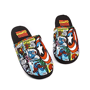 Marvel Avengers Slippers Comic Mens Slip On House Shoes Loafers 9-10 UK
