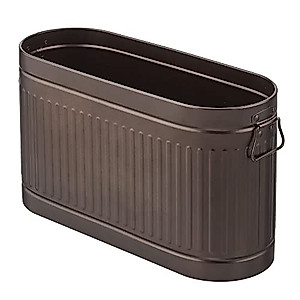 mDesign Large Steel Free Standing Toilet Paper Organizer, 6-Roll Tissue Storage Holder Container Bin for Bathroom Floor, Fits Under Sink, Vanity, Shelf, In Cabinet, or Corner Oscar Collection - Bronze