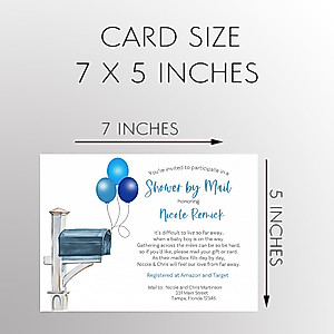 Baby Shower by Mail Invitations for Boy Customizable Mailbox Invites with Envelopes (12 Count)