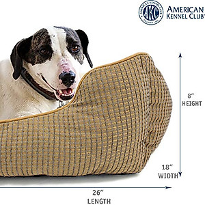 American Kennel Club Small Tan Dog Bed, Solid Weave Cuddler, AKC Pet Cuddler, 26"