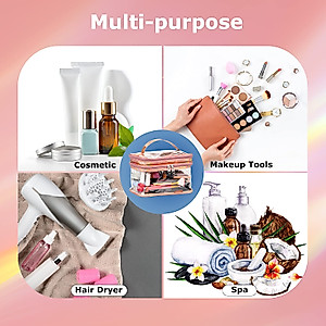 Clear Makeup Bag Toiletry Organizer Waterproof Large Makeup Bag Transparent Makeup Case Double Layer Cosmetic Bag Multi Function Travel Makeup Bag for Toiletries Makeup Travel Portable, Pink