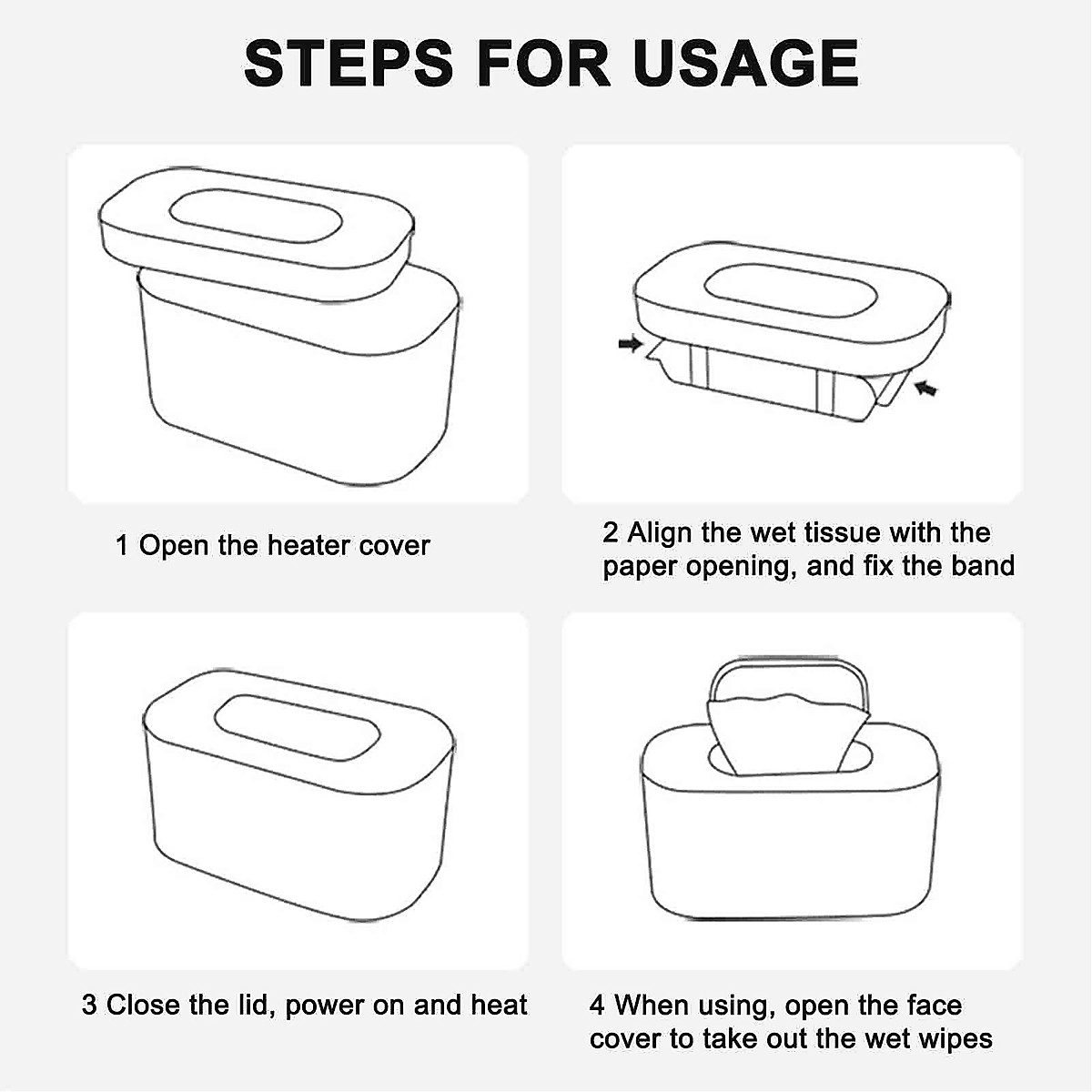 Aiend Baby Wipe Constant Temperature Warmer Baby Diaper Warmer Baby Wet Wipe Dispenser Portable Heat Preservation moisturizer Power by USB Adapter Carefully