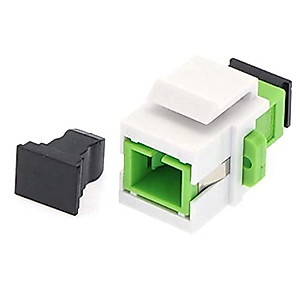 SC to SC Simplex Keystone Fiber Optic Coupler Insert for Wall Plates, Patch Panels, Surface Mount Boxes. (SC APC (Single))