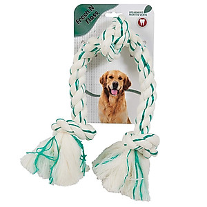 Petmate Booda Fresh N Floss 3 Knot Tug Rope Dog Toy, Large, Spearmint