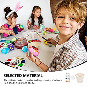 WIAMEE 1 Set DIY Coloring Flower Pot Painting Pigment with Mixing Plate DIY Graffiti Planter Pot with Brush Pen DIY Handicrafts Bonsai for Home Office Garden