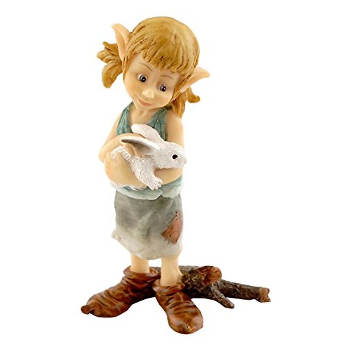 Top Collection Miniature Fairy Garden and Terrarium Pixie Hugging Bunny Figurine